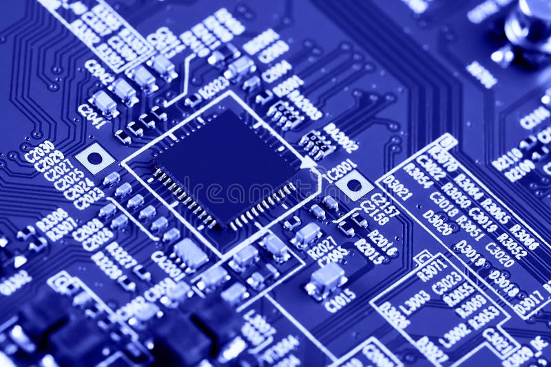 Electronic Circuit Board Close Up. High Tech Circuit Board. Stock Photo ...
