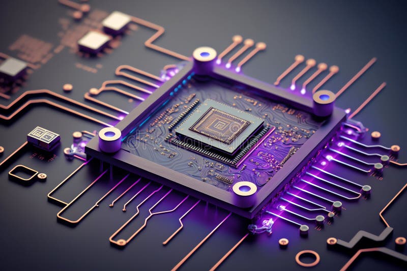 Electronic Circuit Board Close Up. Microchip in Macro. Futuristic ... Electronic Circuit Board Close Up. Microchip in Macro. Futuristic ...