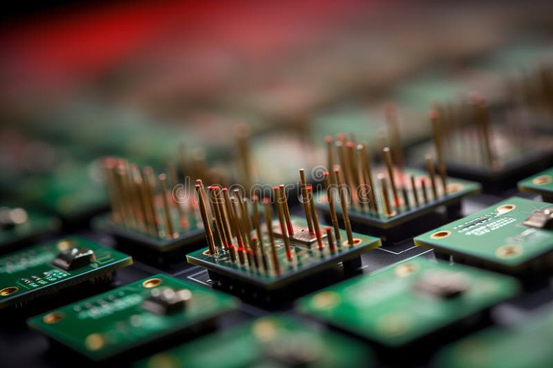 Electronic Circuit Board Close Up Microcircuit In Green Motherboard