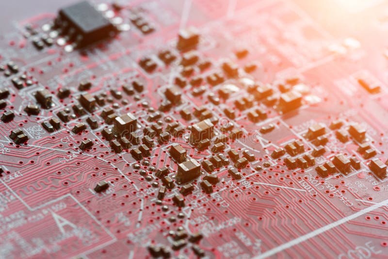 Electronic Circuit Board Close Up. Processor, Chips and Capacitors ...