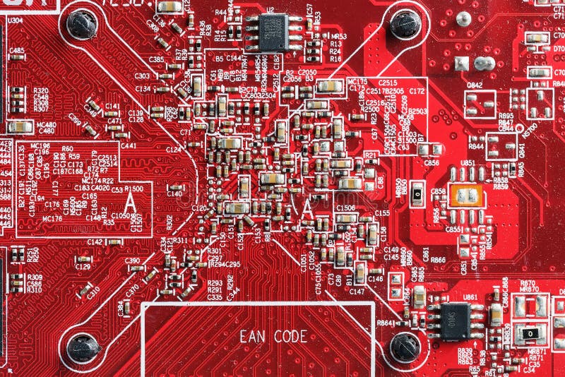 Electronic Circuit Board Close Up. Processor, Chips and Capacitors ...