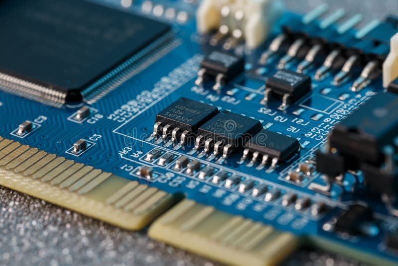 Electronic Circuit Board Close Up. Processor, Chips and Capacitors ...