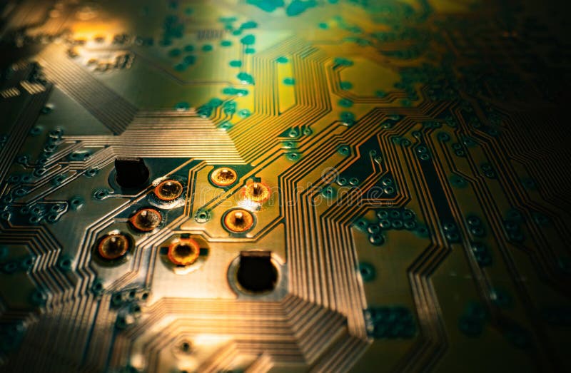 Electronic Circuit Board Closeup. Electronic Motherboard Card. Circuitry and Close-up on ...
