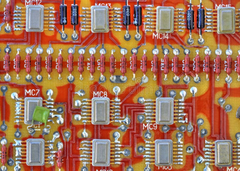 Electronic Circuit Board with Components Stock Image - Image of ...