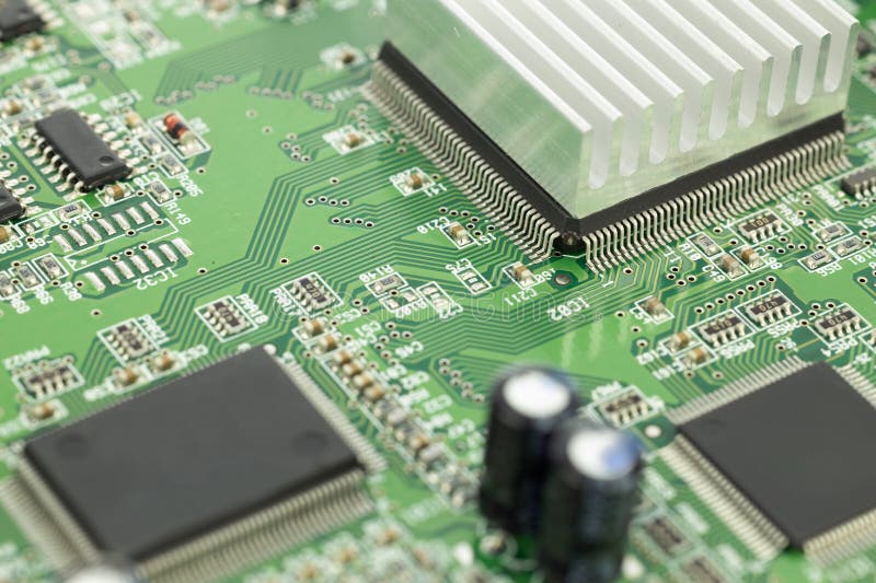 Electronic Circuit Board with Components Stock Photo - Image of ...