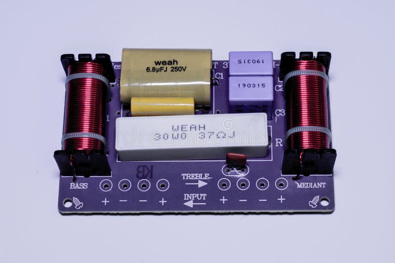 Electronic Circuit Board with Components and Solenoid Coil Stock Photo ...