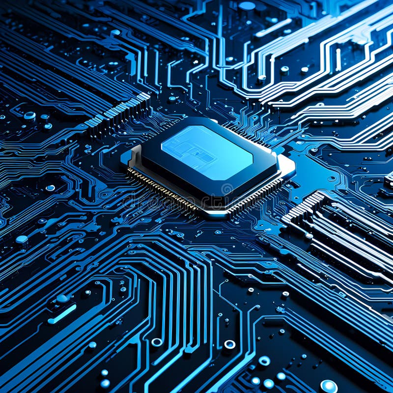 Electronic Circuit Board, Futuristic, Abstract High-tech Digital ...