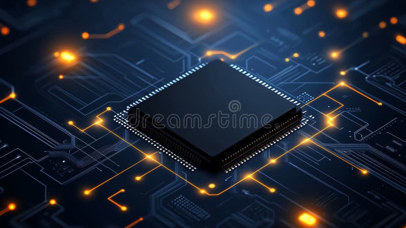 Electronic Circuit Board, Glowing Paths, Modern Technology, Digital ...