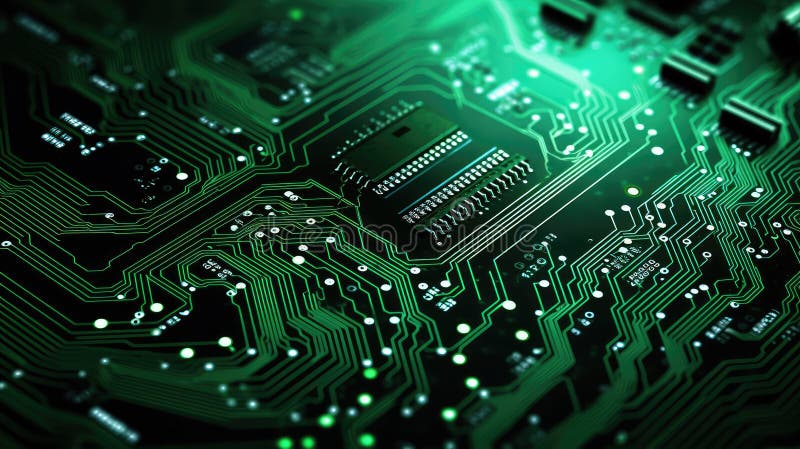 Electronic Circuit Board Green Stock Illustration - Illustration of ...