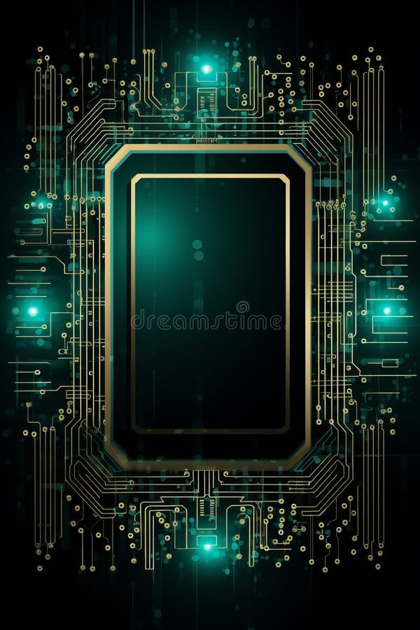 An Electronic Circuit Board with an Image of a Square in the Center ...
