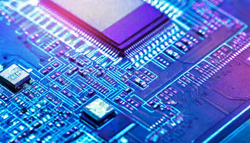 Electronic Circuit Board. Integrated Microchip Stock Illustration ...