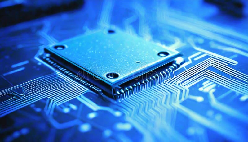 Electronic Circuit Board. Integrated Microchip. CPU Stock Illustration ...