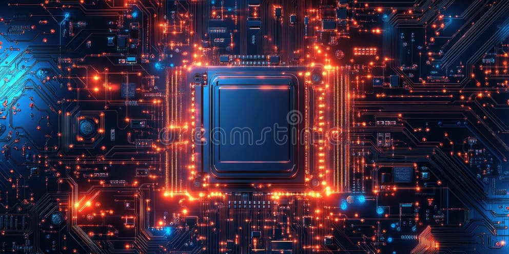 Electronic Circuit Board Lights Stock Photo - Image of diagram ...