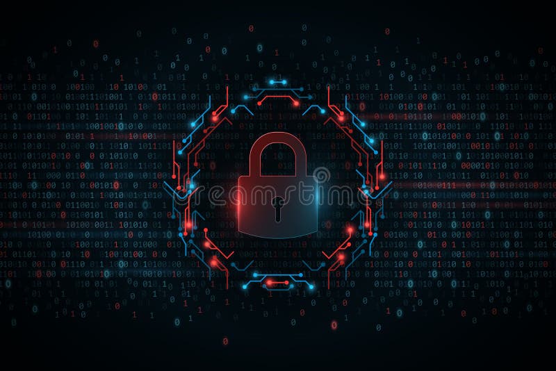Electronic Circuit Board Lock. Abstract Binary Programming Code Background. Hight Technology ...