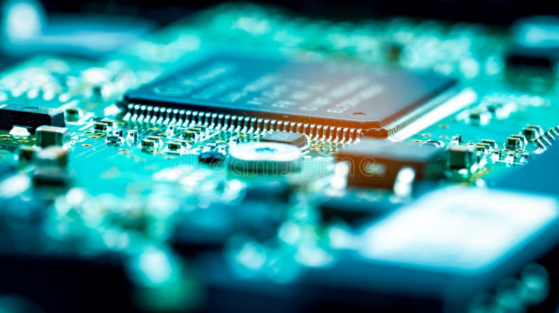 Electronic Circuit Board. Mainboard of Computer. Computer Integrated ...