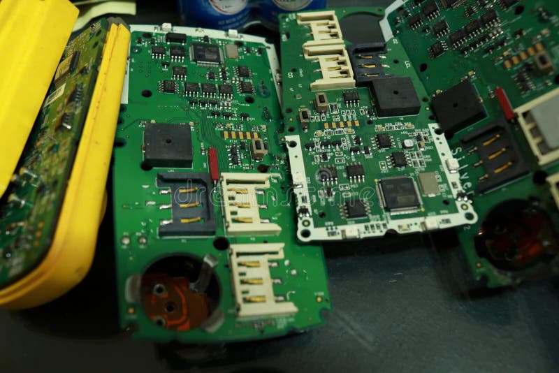 Electronic Circuit Board from a Cell Phone Stock Photo - Image of ...