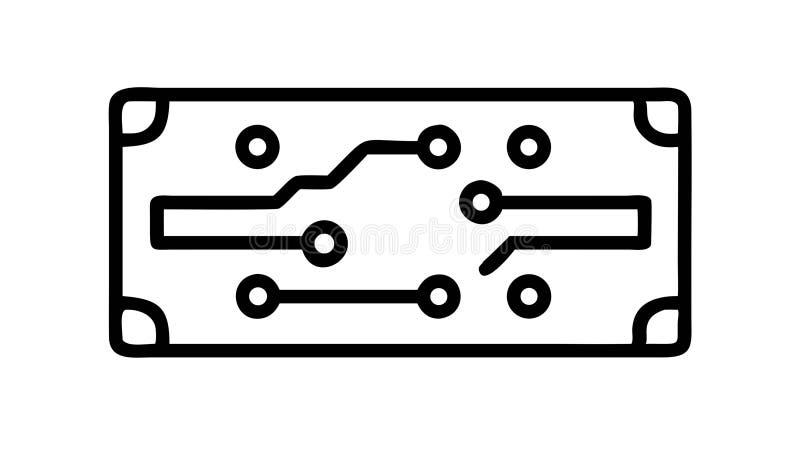 Intricate Electronic Circuit Board Outline Icon Stock Illustrations ...