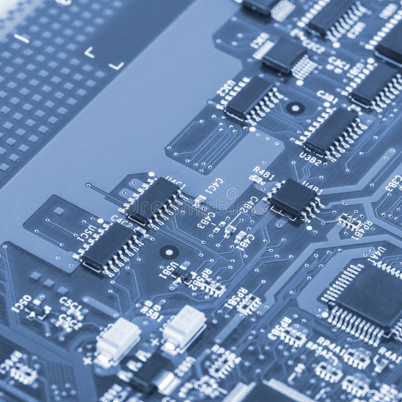 Electronic Circuit Board with Processor Stock Image - Image of ...