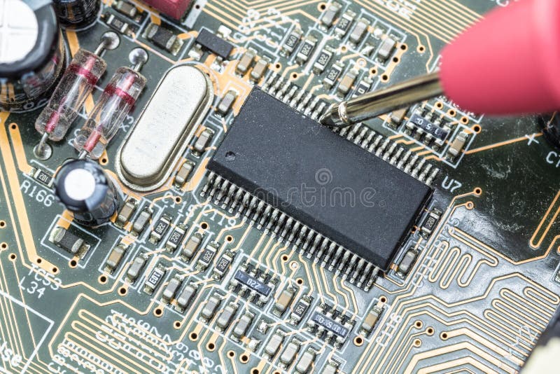 Electronic Circuit Board with Processor Stock Photo - Image of ...