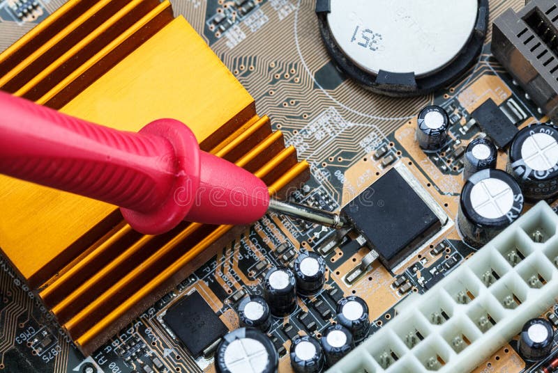 Team of Engineers Repairing Circuit Board Stock Photo - Image of ...