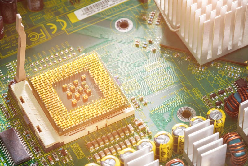 Electronic Circuit Board with Processor Stock Photo - Image of chip ...