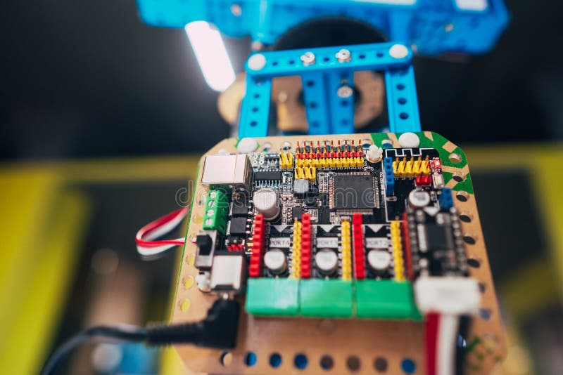 Electronic Circuit Board with Processor and Wires Stock Image - Image ...