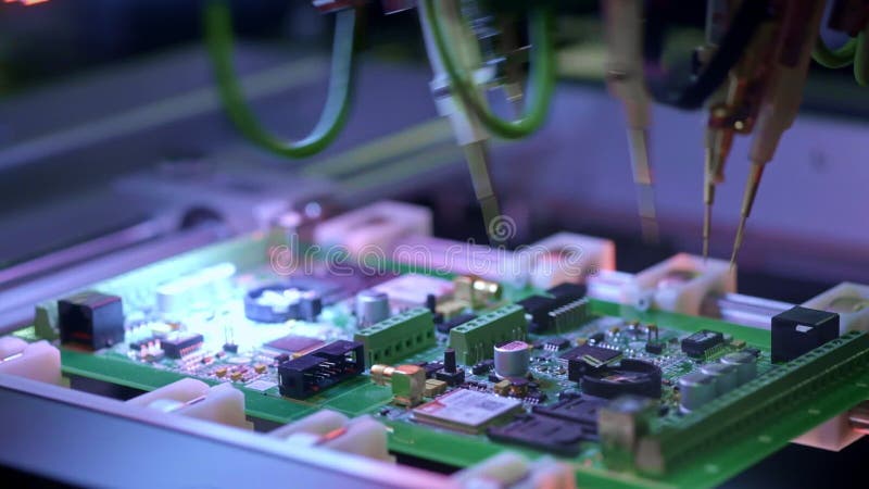 Electronic Circuit Board Production. Automated Circuit Board Machine ...