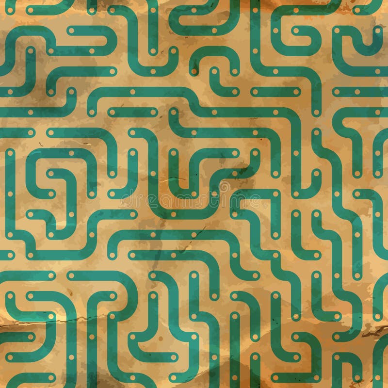 Electronic Circuit Board Seamless Pattern Stock Vector Illustration