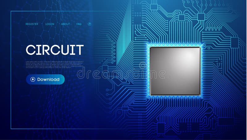 Electronic Circuit Board in Sphere Shield. Blue Technology Network ...