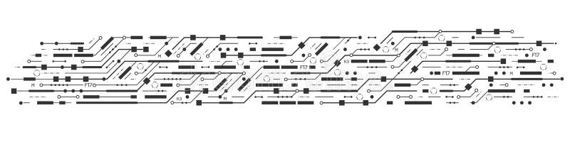 Electronic Circuit Board .Technological Chip. Technical Drawing of the ...