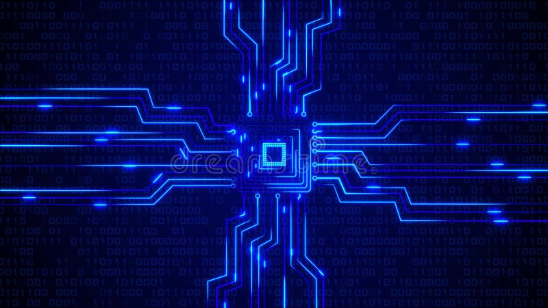 4K 3D Electronic Circuit Board. Signals Motherboard Loop Animation ...