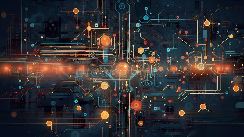 Electronic Circuit Boards Motherboard Technology Abstract Background Stock Illustration ...