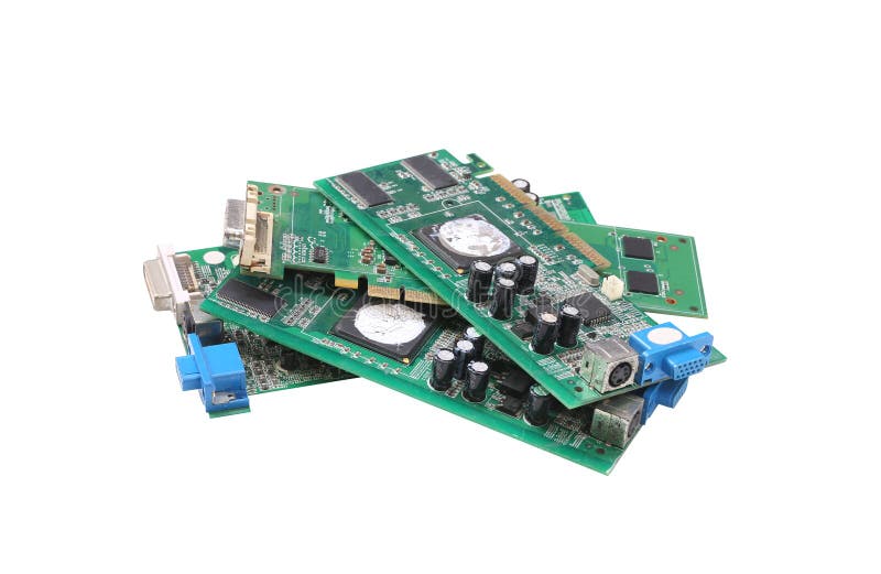 Electronic Circuit Boards Stack Isolated White Background Have Clipping ...