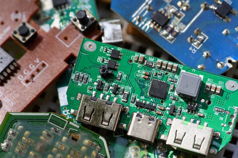 Electronic Circuit Boards Waste Stock Image - Image of machine, recycle ...