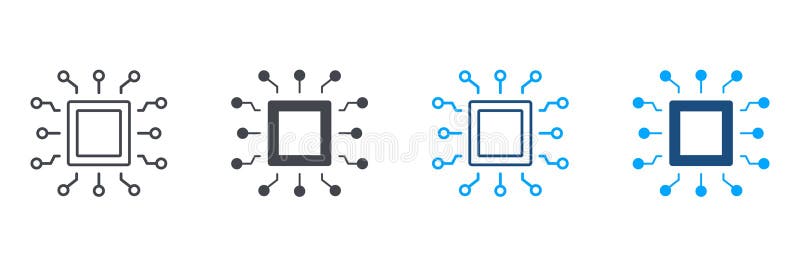 Electronic Circuit, Central Processing Unit Symbol Collection. Micro ...