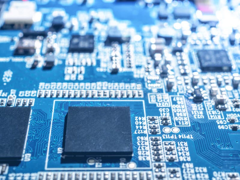 Electronic Circuit Chip Board Mother Board Computer CPU Close Up. Stock ...