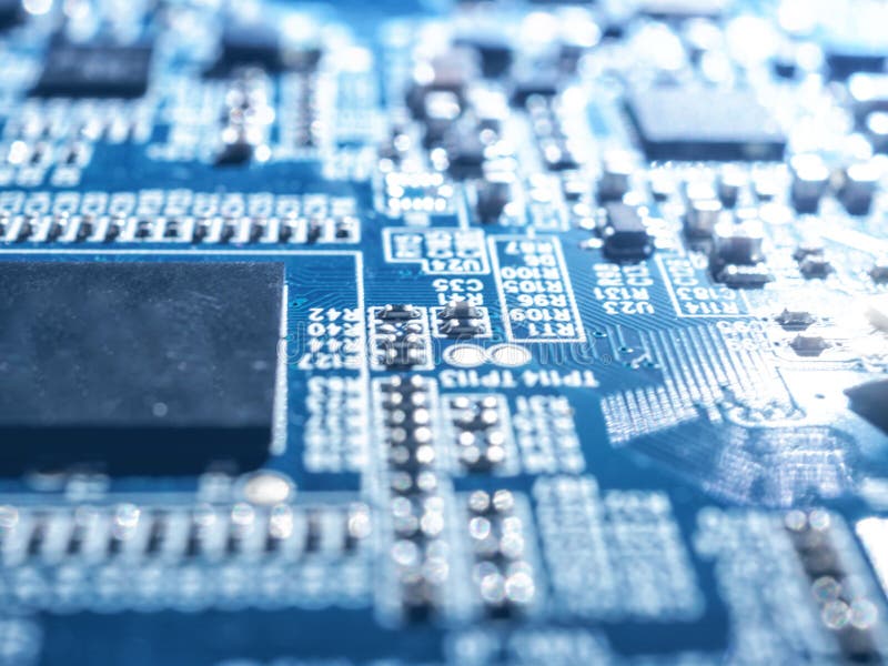 Electronic Circuit Chip Board Mother Board Computer CPU Close Up. Stock ...