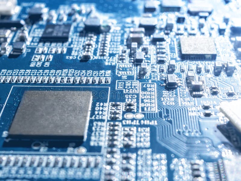 Electronic Circuit Chip Board Mother Board Computer CPU Close Up. Stock ...