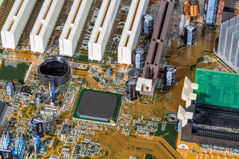 Electronic Circuit and Chips Details at Computer Mainboard Editorial ...