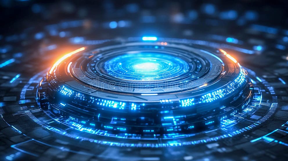Electronic Circuit.a Circle with Numerous Concentric Rings and Patterns ...