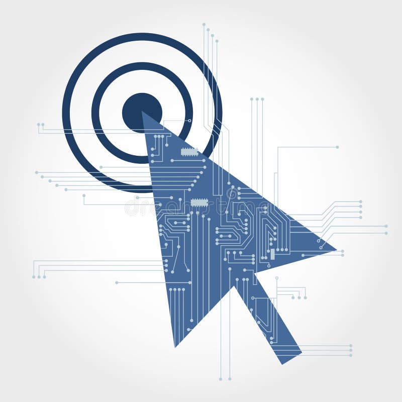 Electronic Circuit and Computer Arrow Stock Vector - Illustration of ...