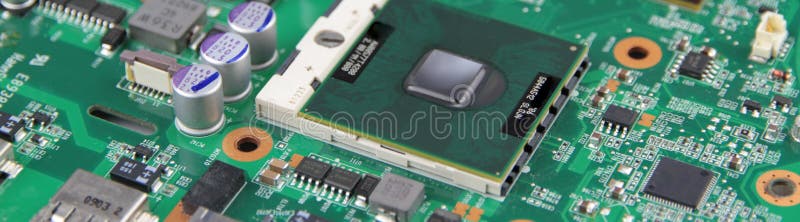 Electronic Circuit of a Computer. Motherboard - Microprocessor Stock ...