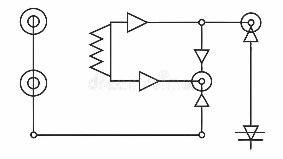 Electronic Circuit Diagram with Resistor and Diode, Illustrating Basic ...