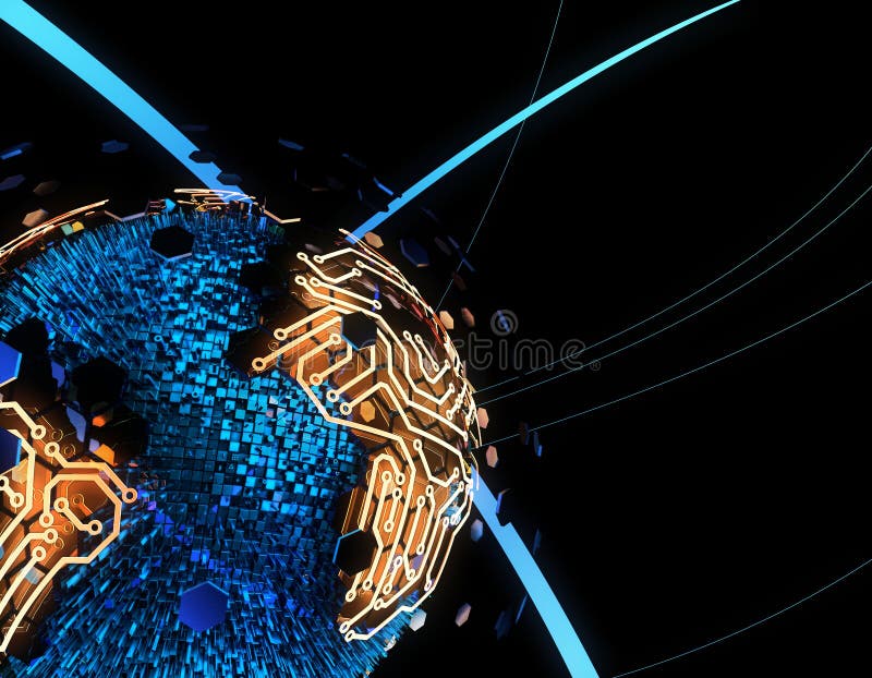 Electronic Circuit and Financial Technology Earth, Intelligent Network ...