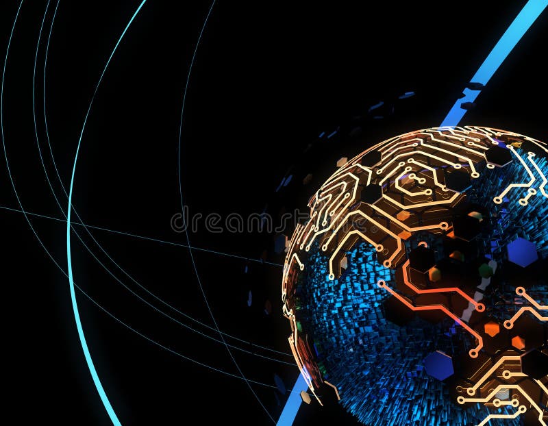 Electronic Circuit and Financial Technology Earth, Intelligent Network ...