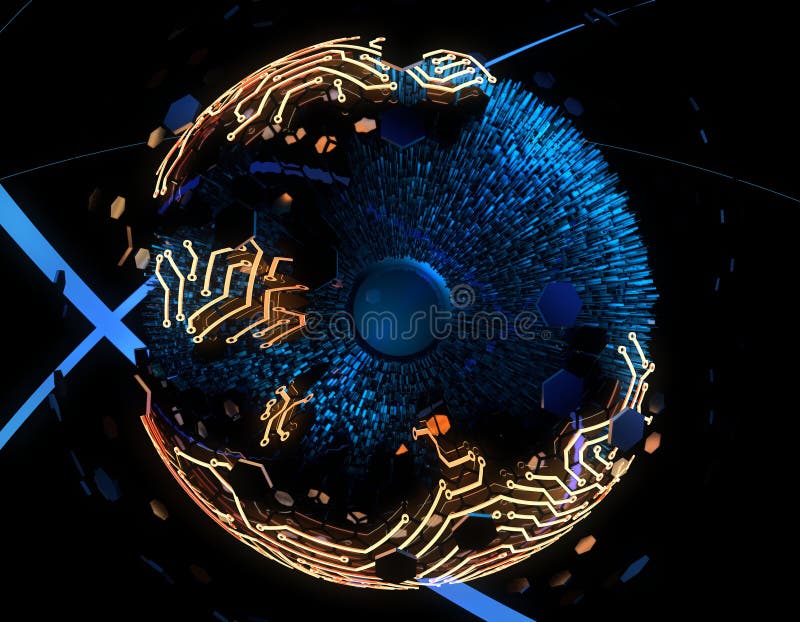 Electronic Circuit and Financial Technology Earth, Intelligent Network ...