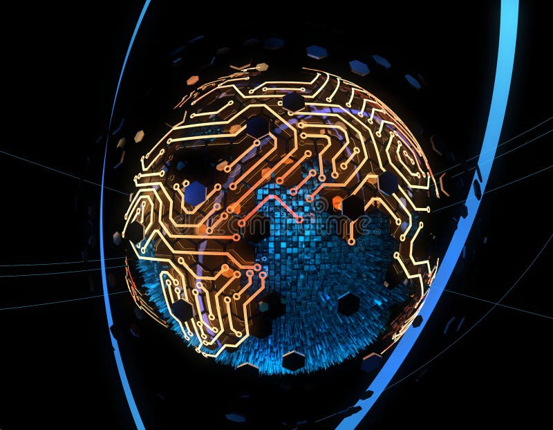 Electronic Circuit and Financial Technology Earth, Intelligent Network ...