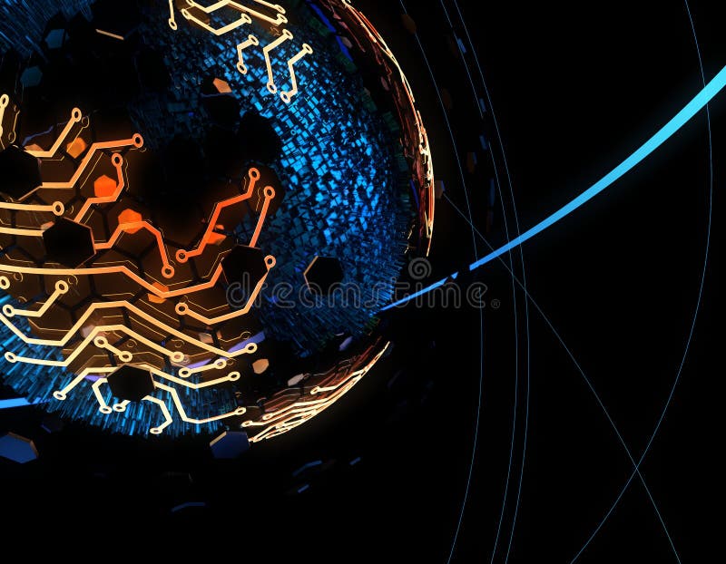 Electronic Circuit and Financial Technology Earth, Intelligent Network ...