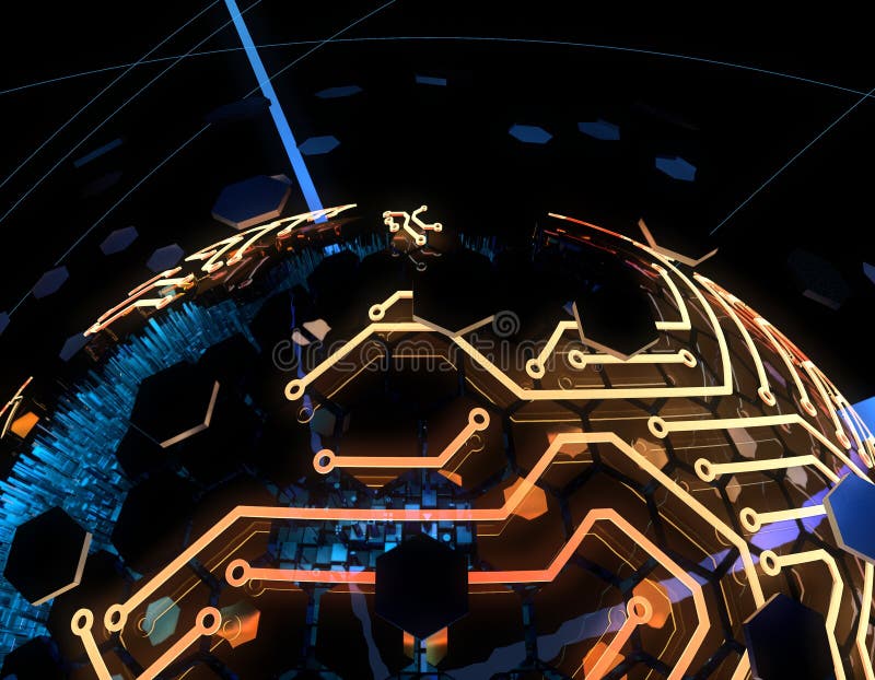 Electronic Circuit and Financial Technology Earth, Intelligent Network ...