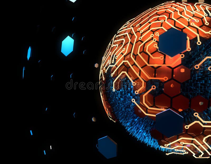 Electronic Circuit and Financial Technology Earth, Intelligent Network ...